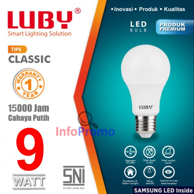 Jual Bohlam Lampu 9 Watt Samsung LED Inside Luby New Classic Cahaya ...