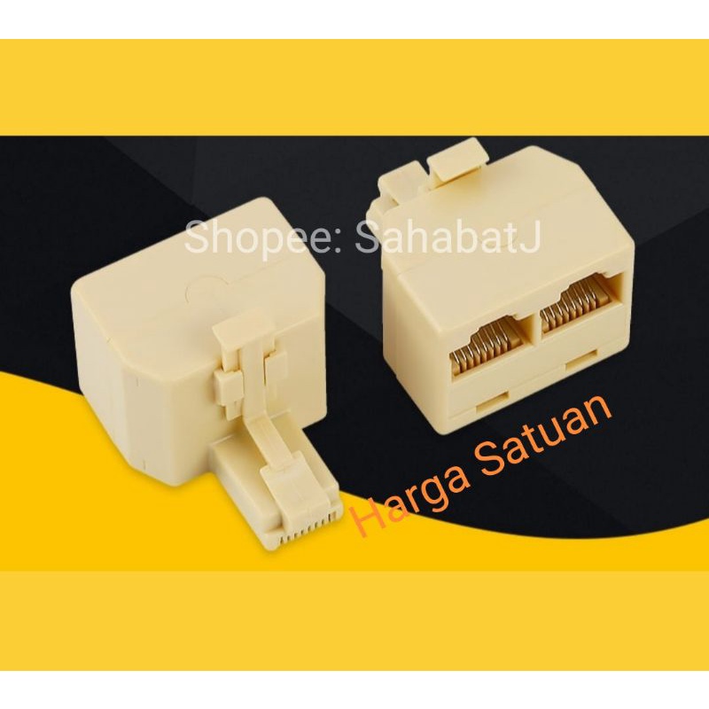Jual Soket Cabang Telepon 2 Way RJ11 Socket T Sambungan Paralel 2 ...