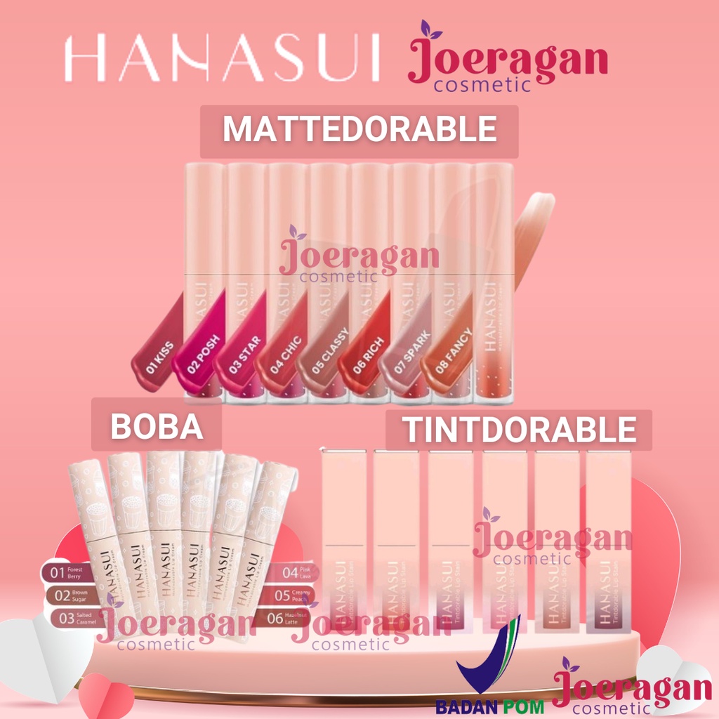 Jual HANASUI Mattedorable Lip Cream Lip Boba Tintdorable Lip Stain Lip ...