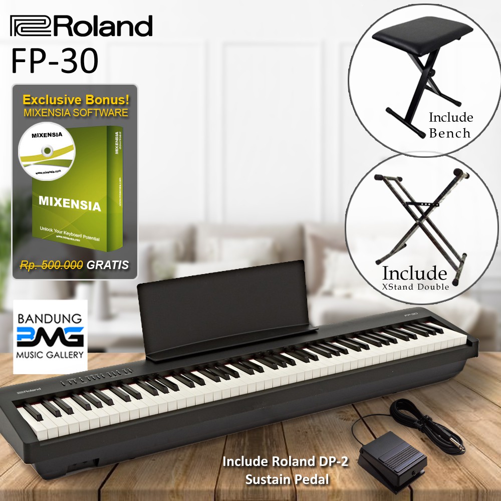 Jual Roland FP 30 Digital Piano + XStand / FP30 / FP-30 Garansi Resmi ...