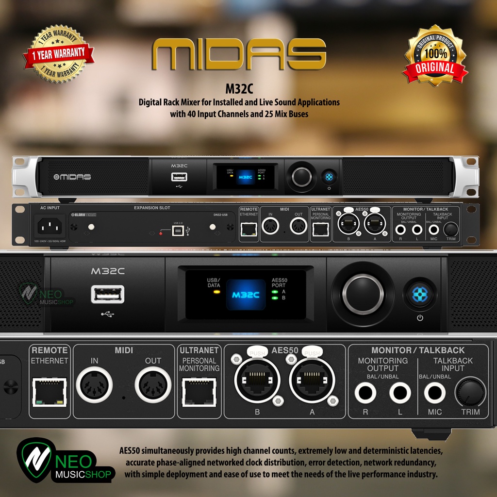Jual MIDAS M32C Digital Rack Mixer for Installed and Live Sound ...