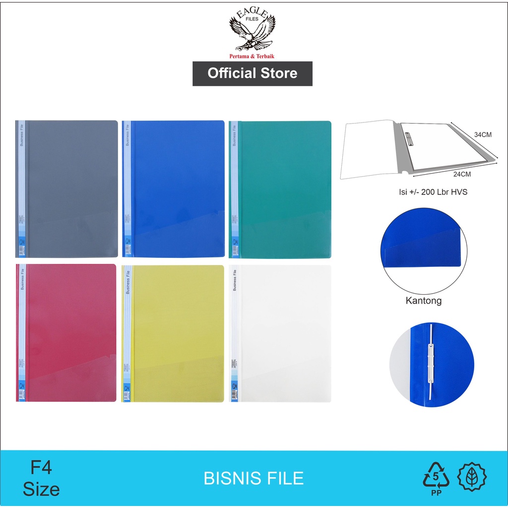 Jual Business File Bisnis File Kantong Map Snelhecter Map Acco EAGLEFiles F4 (Folio) isi 6 Pcs ...