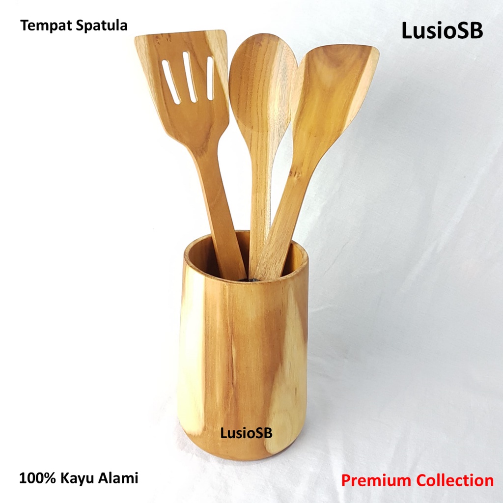 Jual LusioSB Tempat Sutil Kayu / Tempat Spatula Bulat / Kotak Spatula ...