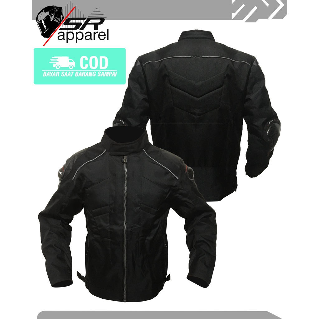 Jual Jaket Touring Motor Pria Anti Angin Hitam Cordura Dengan Pelindung ...