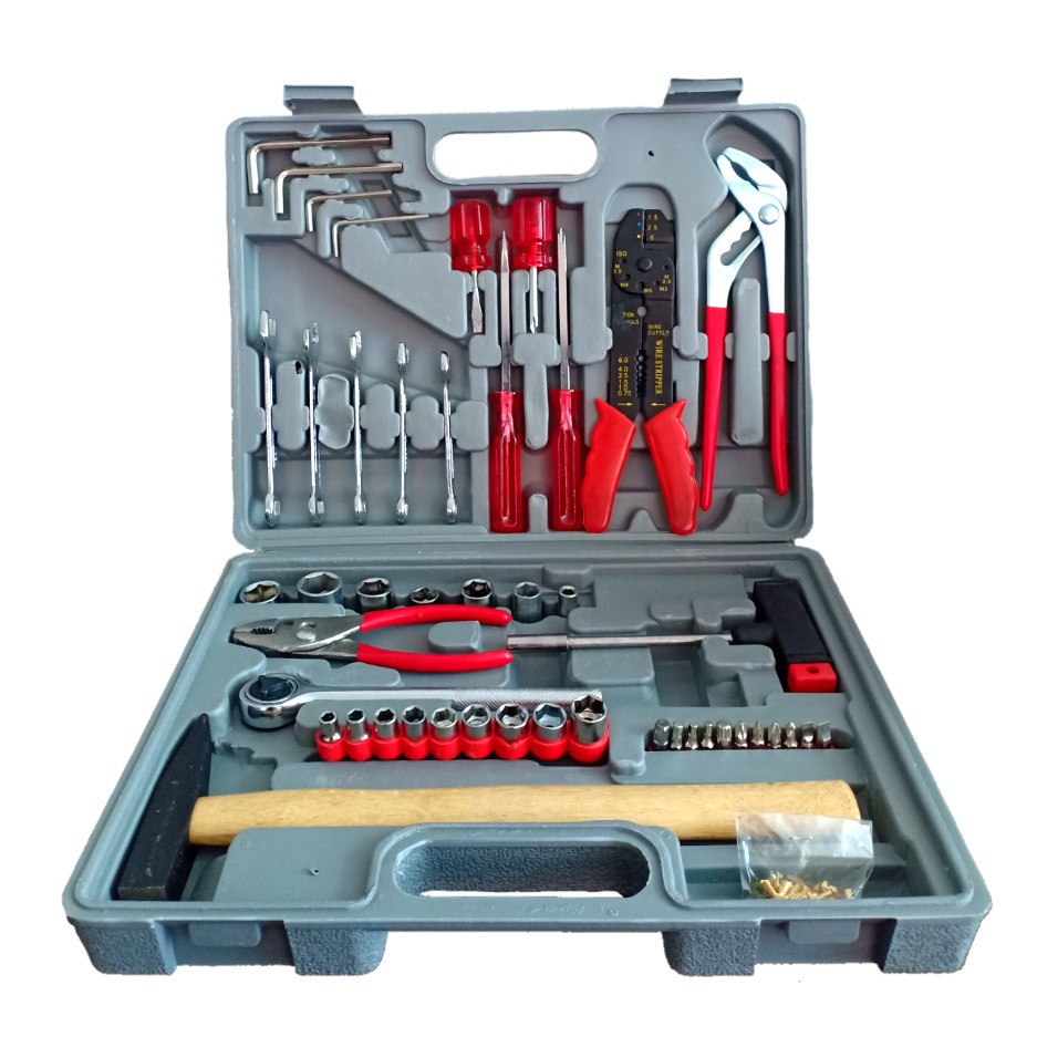 Jual Tool Kit Set Box Peralatan Pertukangan Hand Tools Lengkap 100 Pcs Alat Tukang | Shopee ...