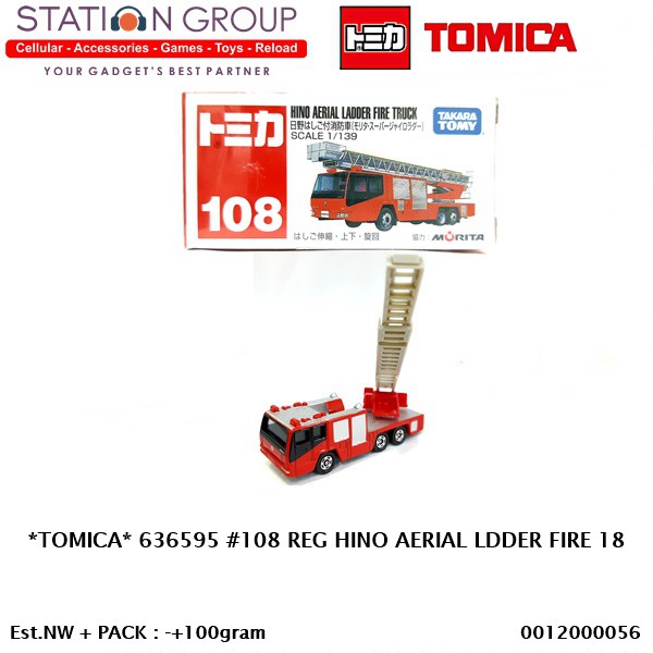 Jual TOMICA 636595 #108 REGULAR HINO AERIAL LDDER FIRE 18 | Shopee Indonesia