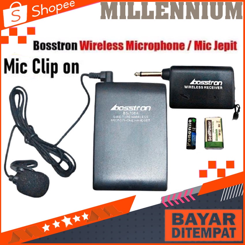 Jual Mic Kancing Clip On Jepit Wireless BOSSTRON BS-708A Cocok Untuk ...