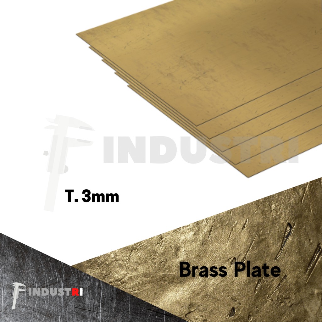 Jual Plat Kuningan 3mm | Brass Plate ukuran custom | Shopee Indonesia