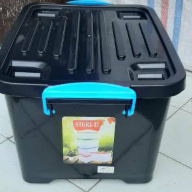 Jual Box Container 30 L Hitam + Roda | Shopee Indonesia