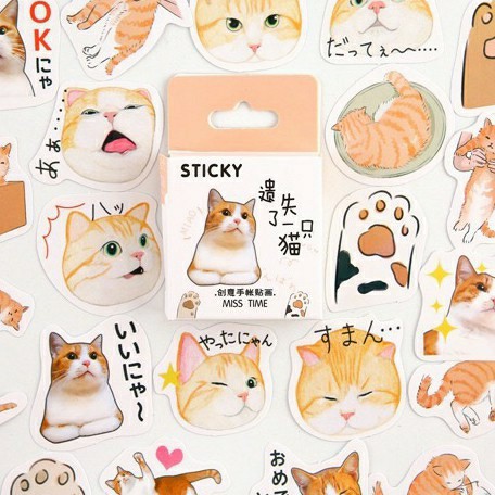 Jual Sticker Deco Journal Kucing Lucu DIY BUJO Scrapbook Planner Murah ...