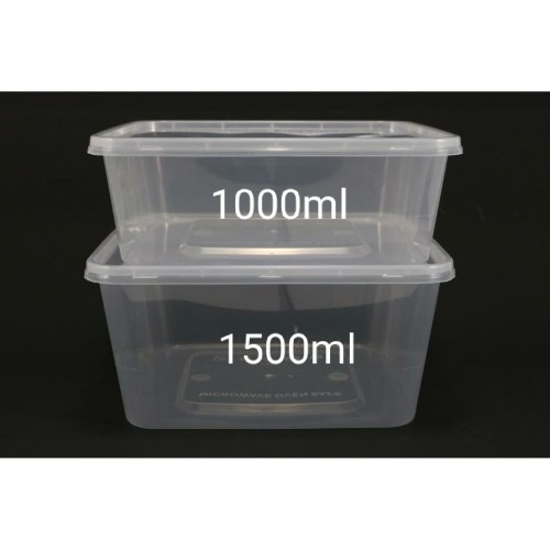Jual (isi 25pc/slop)Thinwall Square 1000ml 1500ml 2000ml 3000ml SQ - Kotak Makan Plastik [Isi 25 ...