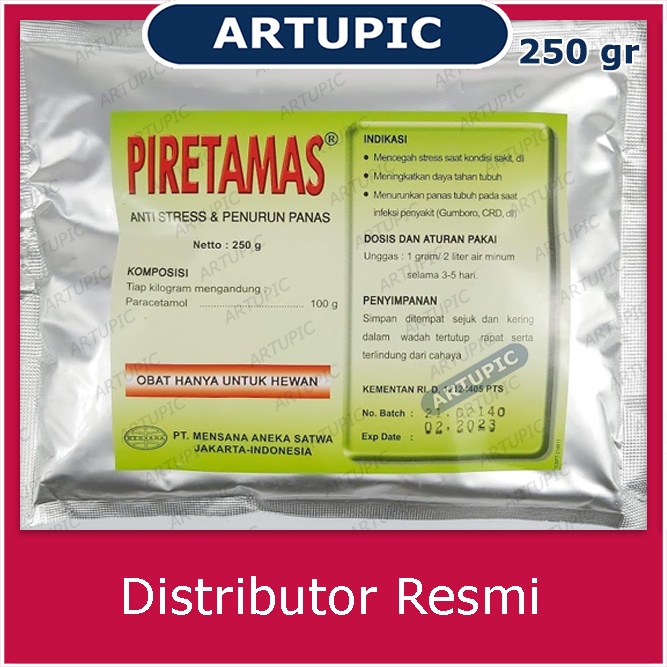 Jual Piretamas 250 gram Paracetamol Unggas Hewan Ayam Vitamin C ...