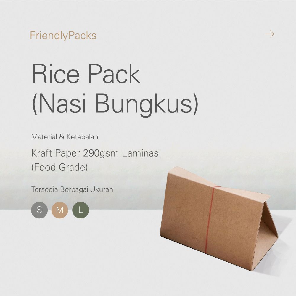Jual Rice Pack / Food Box Kraft Packaging / Kotak Makanan / Bungkus ...