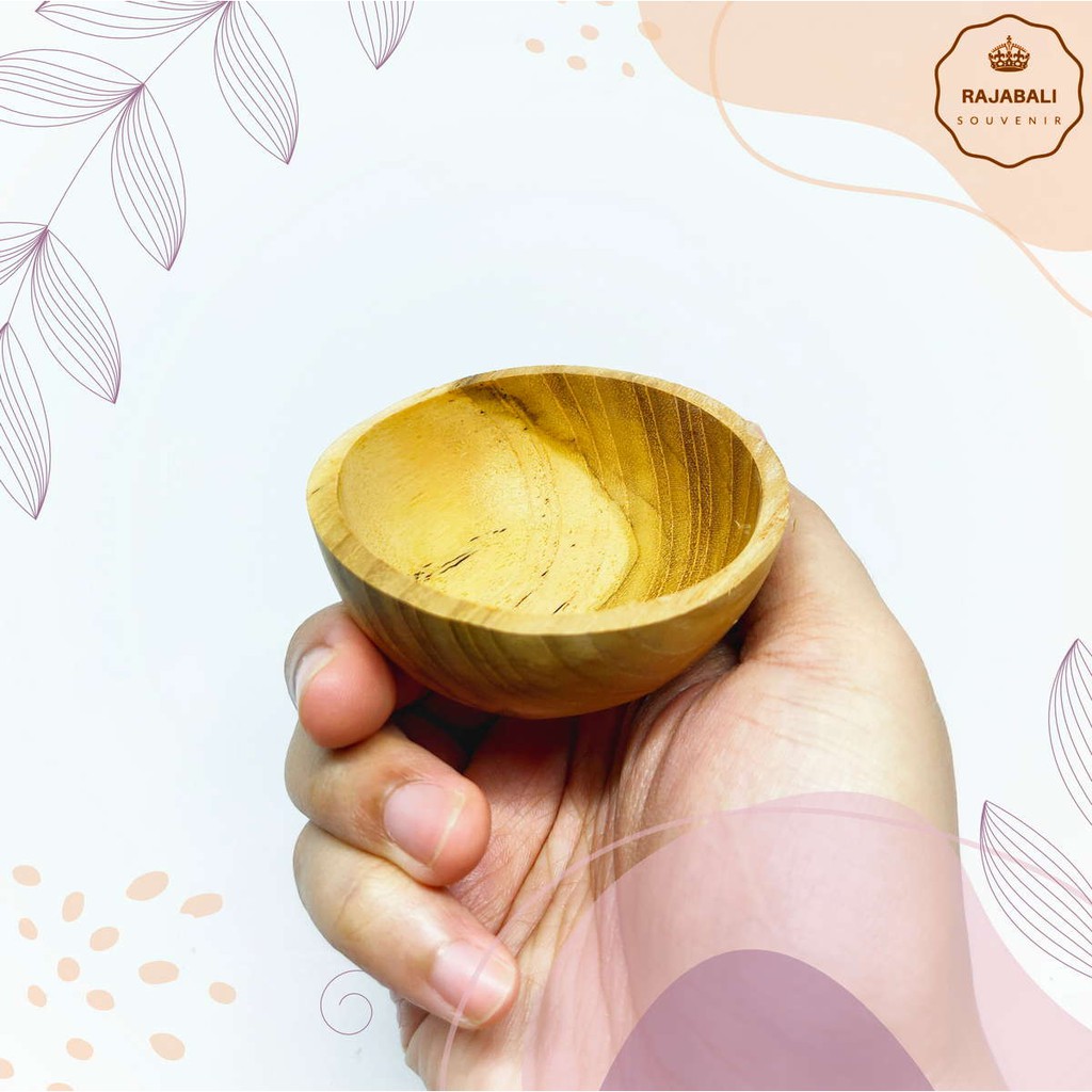 Jual Tempat Sambal Kayu | Mangkok Sambal Mini [7 cm] | Shopee Indonesia