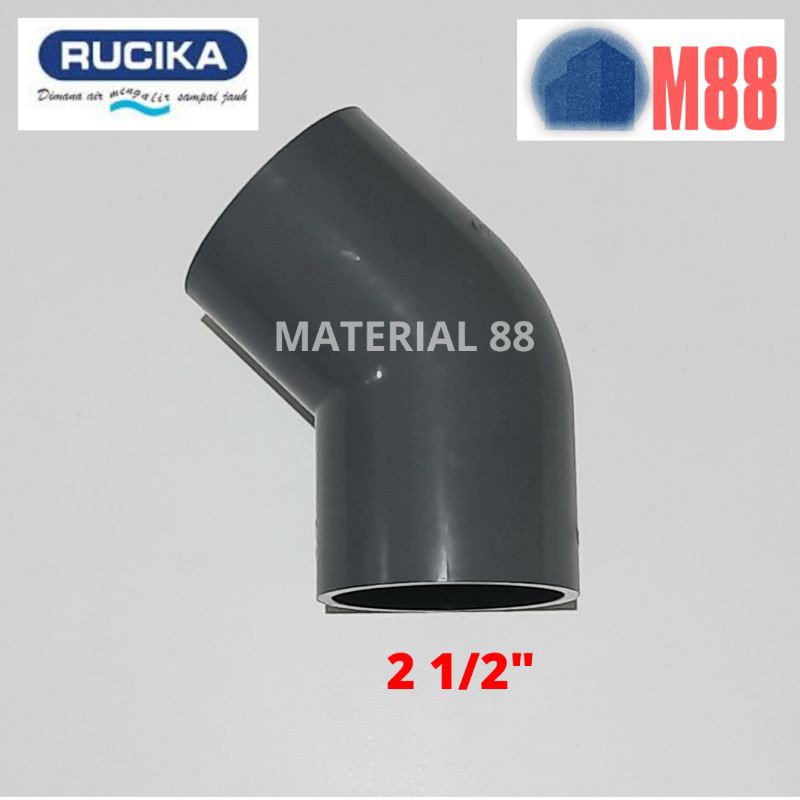 Jual Keni 45 derajat 2 1/2 inch AW RUCIKA Elbow Knee Knie Kni Pipa PVC 2.5 2,5 | Shopee Indonesia