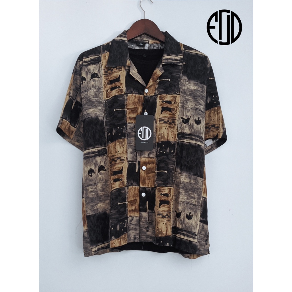 Jual Kemeja Hawai Kemeja Retro Motif Abstrak Kemeja Vintage Kemeja ...