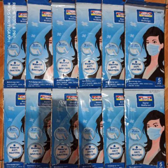 Jual Masker Indomaret 3 Ply 1 Pack Isi 5 Pcs | Shopee Indonesia