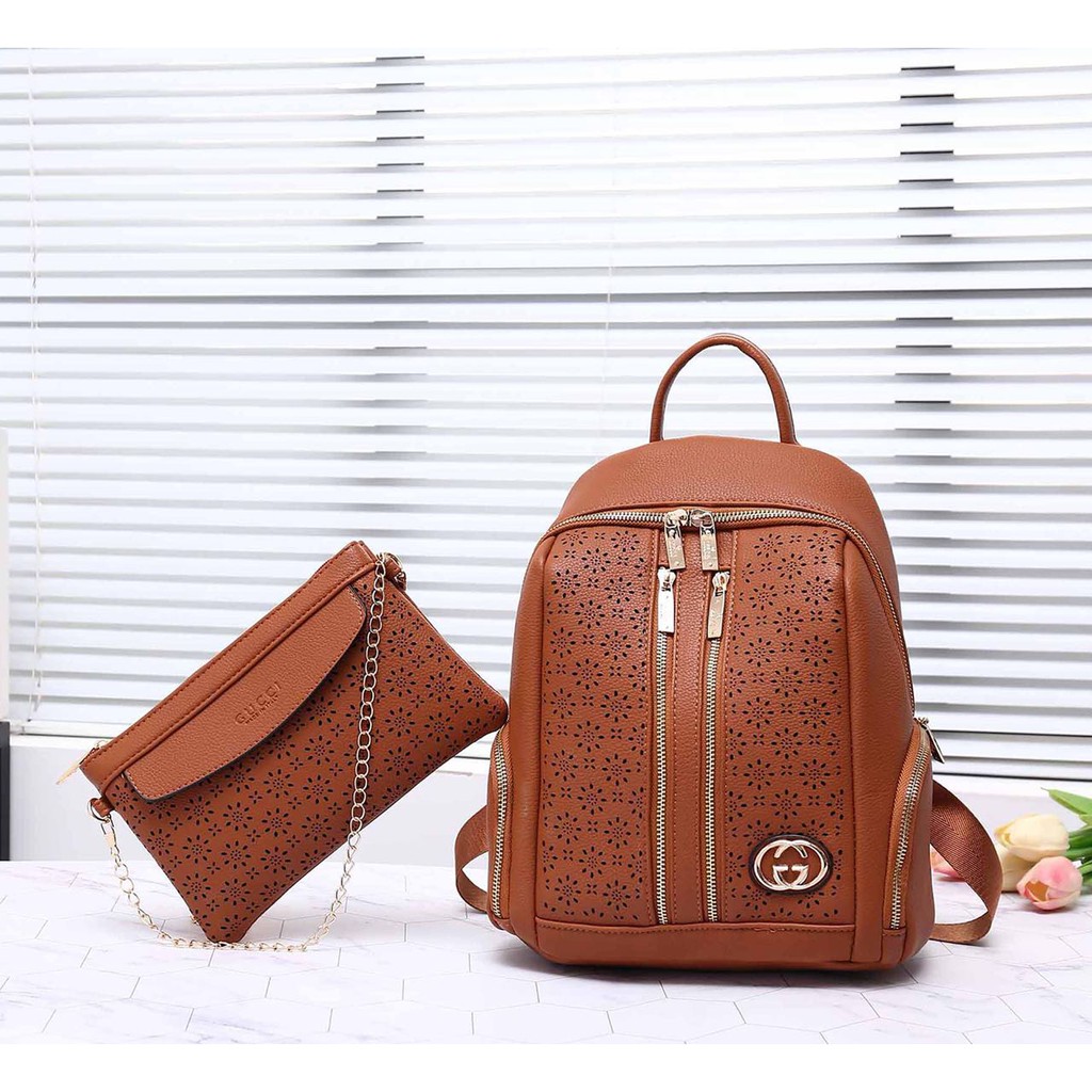 Jual Ransel Gucci Flamengo Leather Bag set 2in1 | Shopee Indonesia