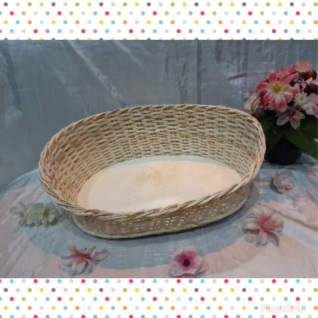 Jual K4L - Keranjang rotan murah oval sandar aL 35x27x7-14 cm ...
