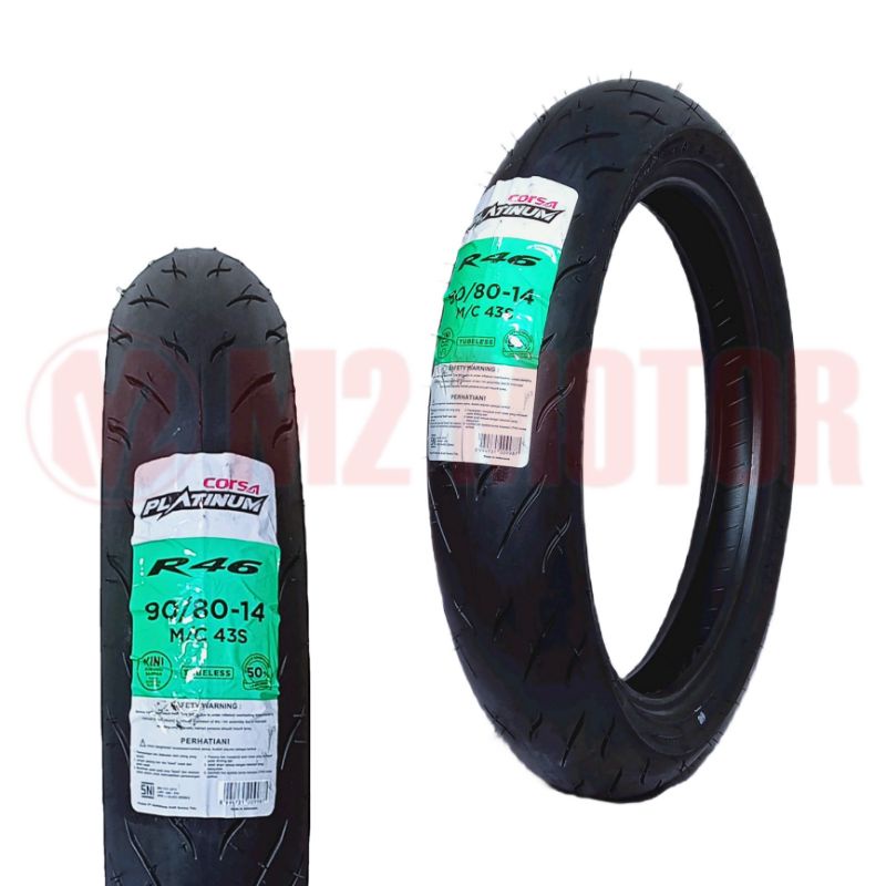 Jual CORSA PLATINUM R46 90/80-14 SOFT COMPOUND TUBELESS | Shopee Indonesia