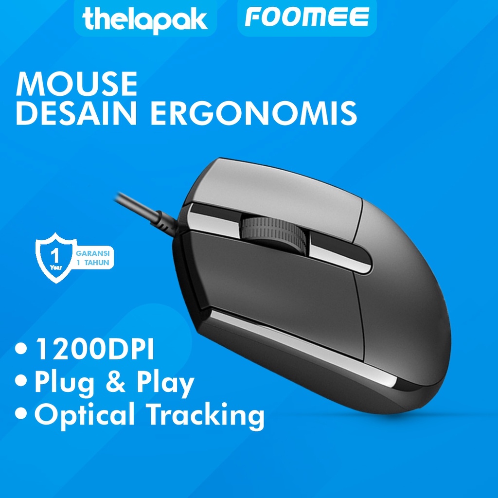 Jual Mouse Kabel Foomee VA13 Wired Mouse 1200DPI Optical Tracking ...