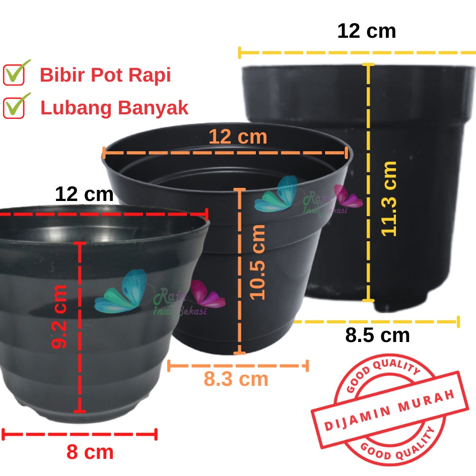 Jual Pot 12 Cm Hitam Polos - Pot 12 Hitam Kecil Mini Minimalis Plastik ...