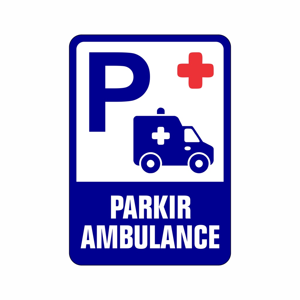 Jual Rambu Parkir Khusus Ambulance 35cm x 50cm Plat Alumunium | Shopee ...