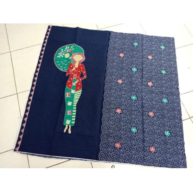 Jual Kain Batik Solo etnik motif payungan dasarnya biru | Shopee Indonesia