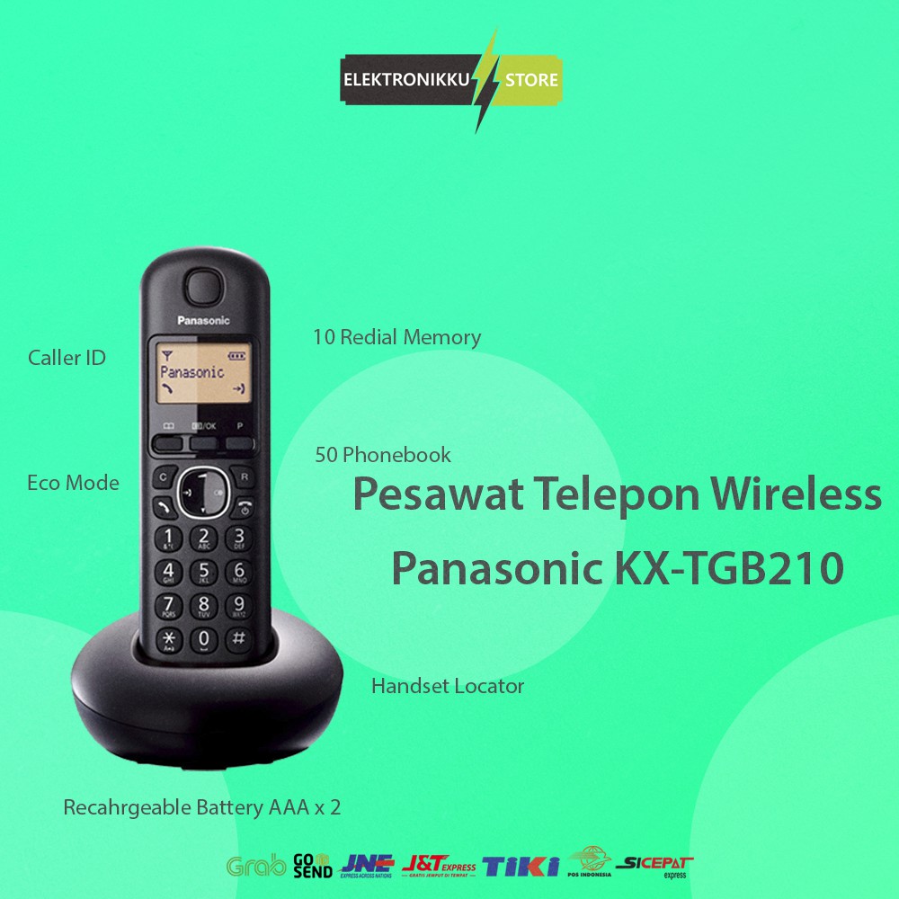 Jual Telephone Cordless Panasonic KX-TGB210 Wireless Pesawat Telepon Rumah Kantor - Black ...