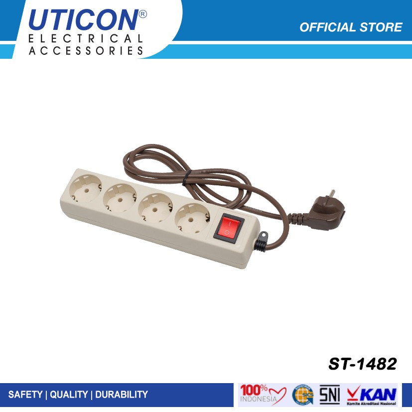Jual Uticon ST-1482 Stop Kontak 4 Lubang | Shopee Indonesia