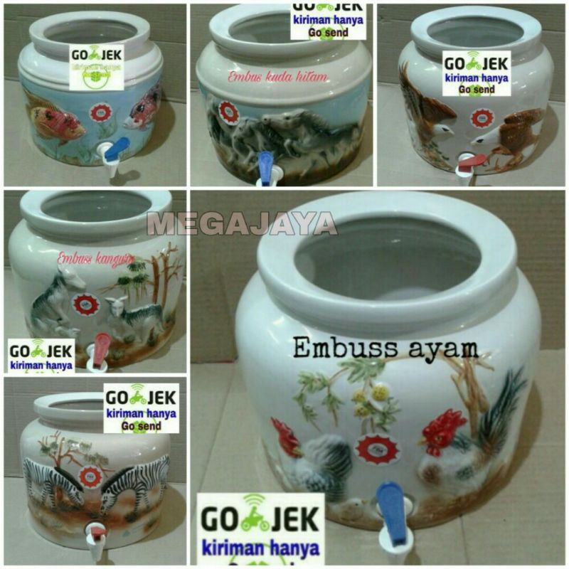 Jual Guci air guci galon guci keramik trisensa embuss | Shopee Indonesia