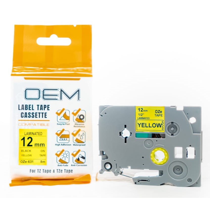Jual OEM TAPE OZE 12MM untuk BROTHER PRINTER LABEL | Shopee Indonesia