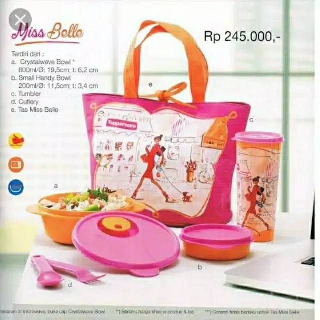 Jual Set tempat makan tupperware miss belle | Shopee Indonesia