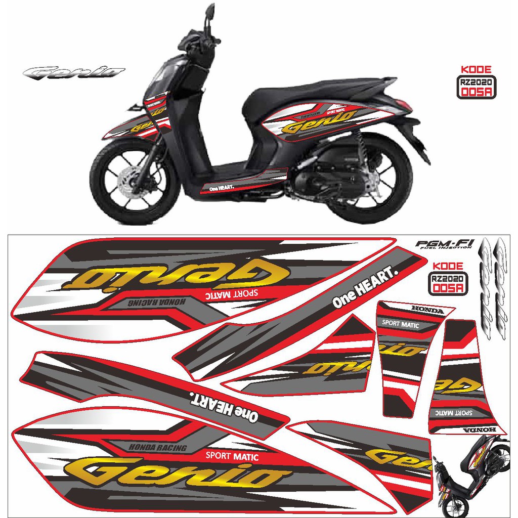 Jual DECAL MOTOR GENIO / SRIPING GENIO / PART GENIO / STICKER MOTOR ...