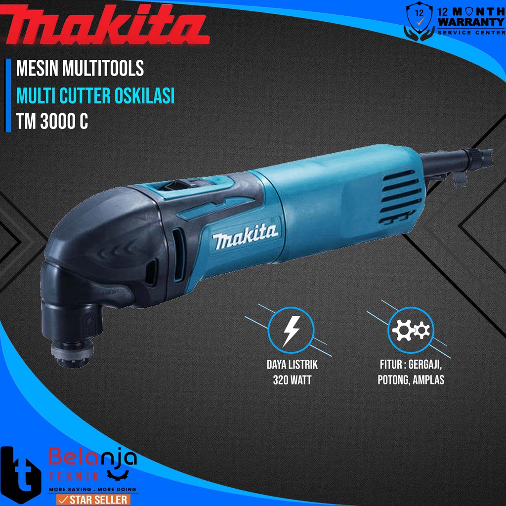 Jual Makita Mesin Multitools TM 3000 C Multi Cutter Oskilasi 320 Watt ...
