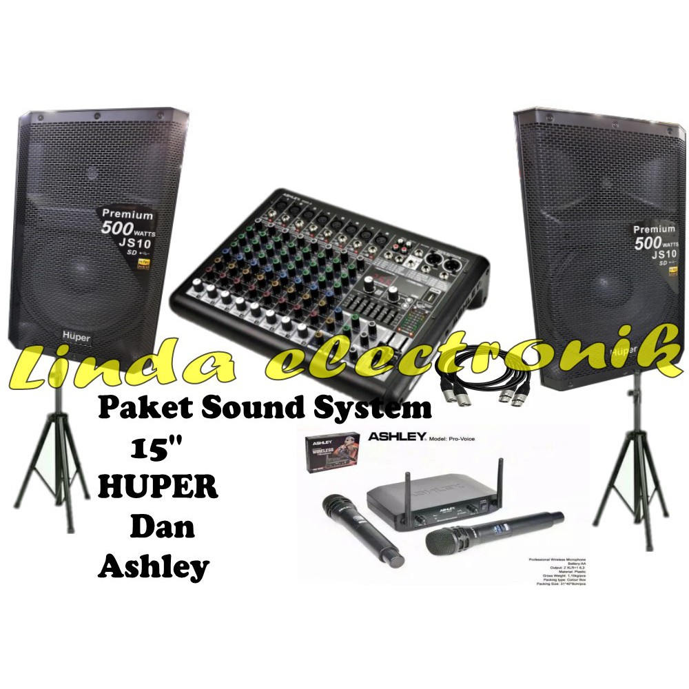 Jual 3 paket sound system indoor outdoor huper js10 ashley smr 8 ...