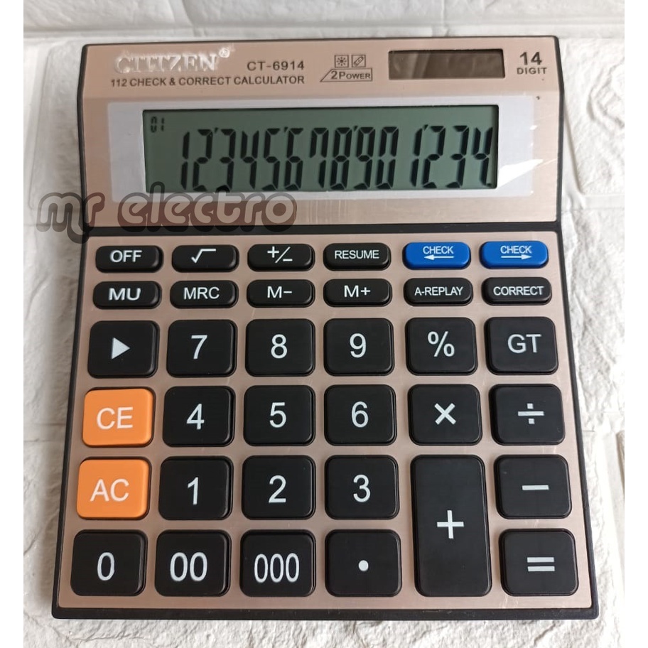 Jual kalkulator dagang 14digit - kalkulator meja - check dan correct ...
