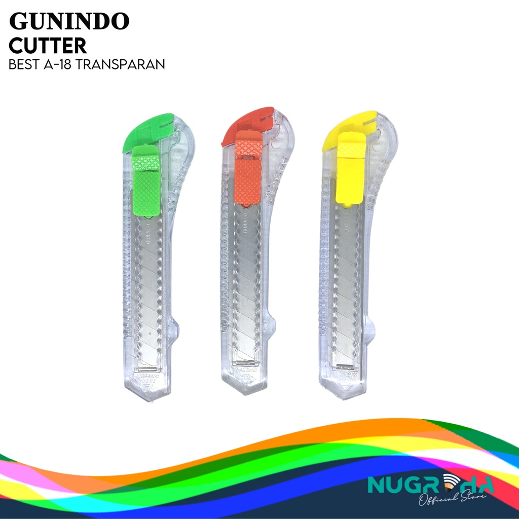 Jual CUTTER BESAR GUNINDO BEST A-18 TRANSPARAN | Shopee Indonesia