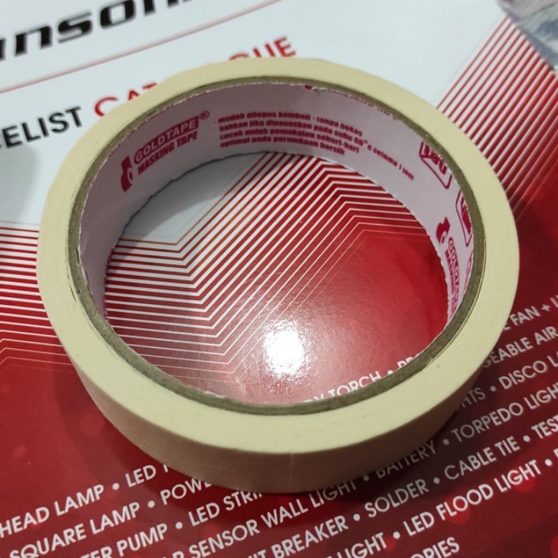 Jual Lakban Kertas Masking Tape Kuning 1 Inch 24mm Kuning Isolasi ...