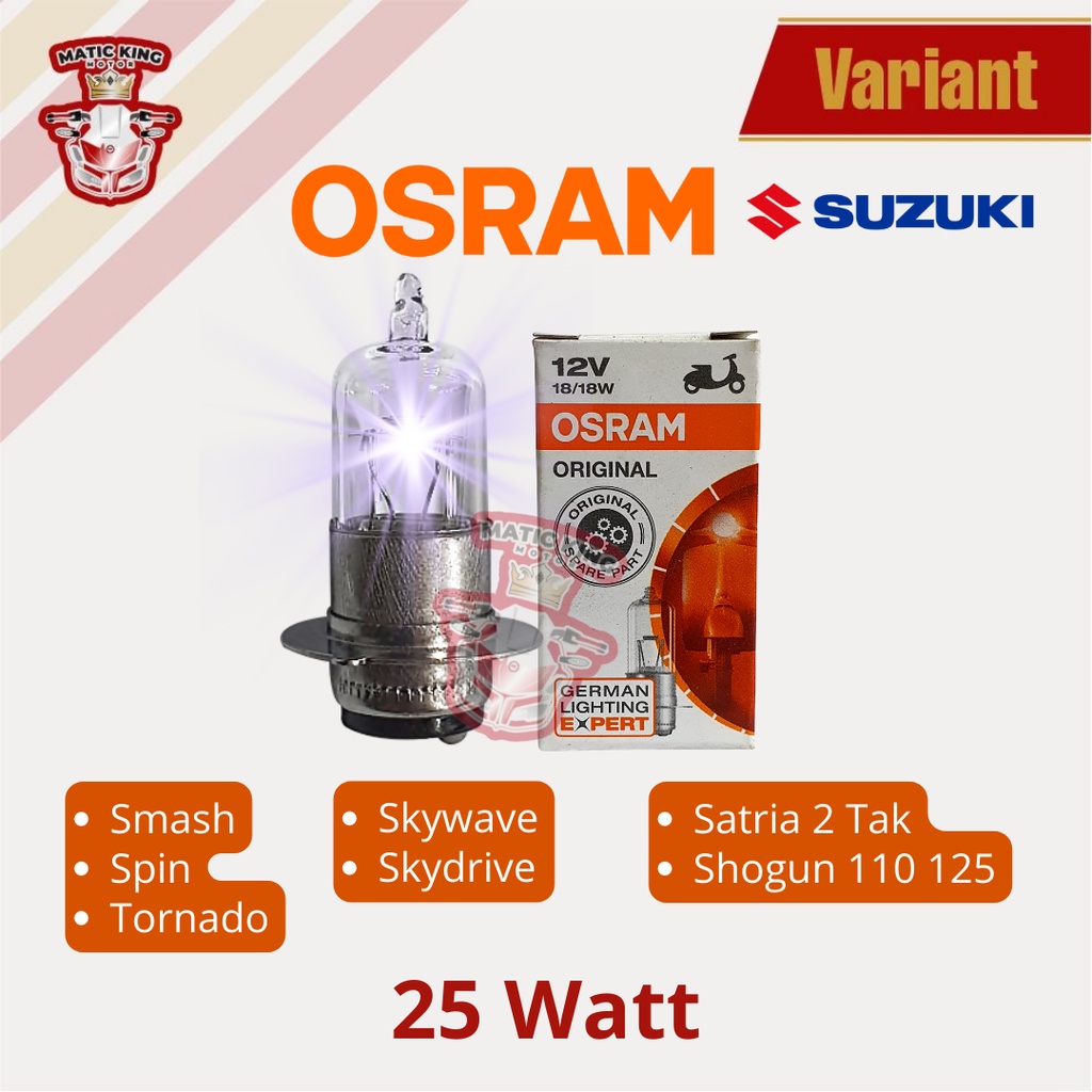 Jual OSRAM Bohlam Lampu Halogen Motor Smash Shogun Satria Fu Spin ...
