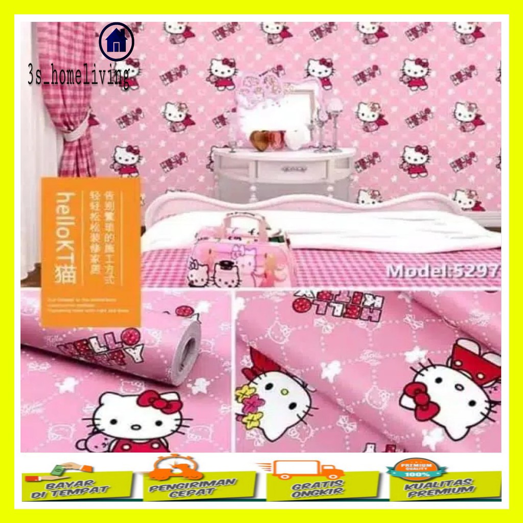 Jual Wallpaper Dinding Hello Kitty Peri Ukuran 45 Cm X 10 M Wallpaper Hello Kitty Wallpaper ...