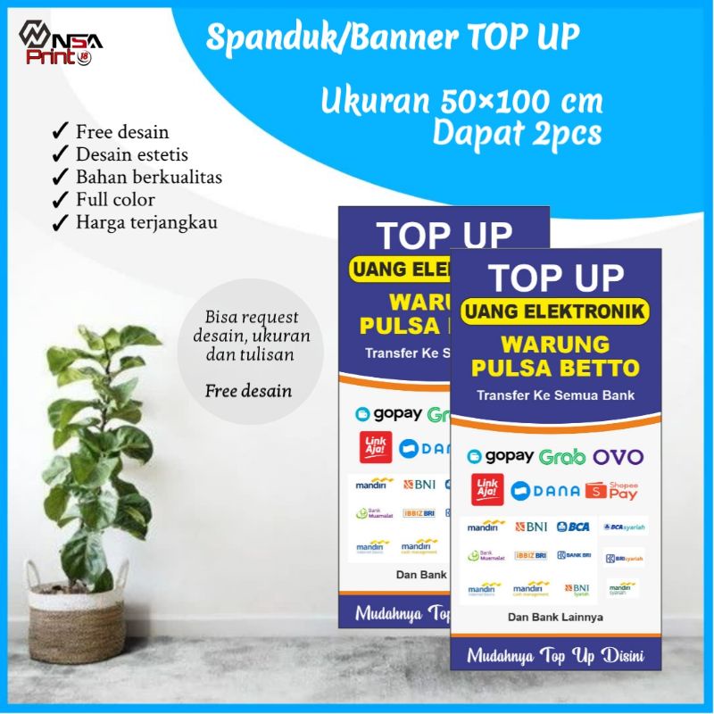 Jual spanduk/banner, spanduk TOP UP game, banner transfer antar bank ...