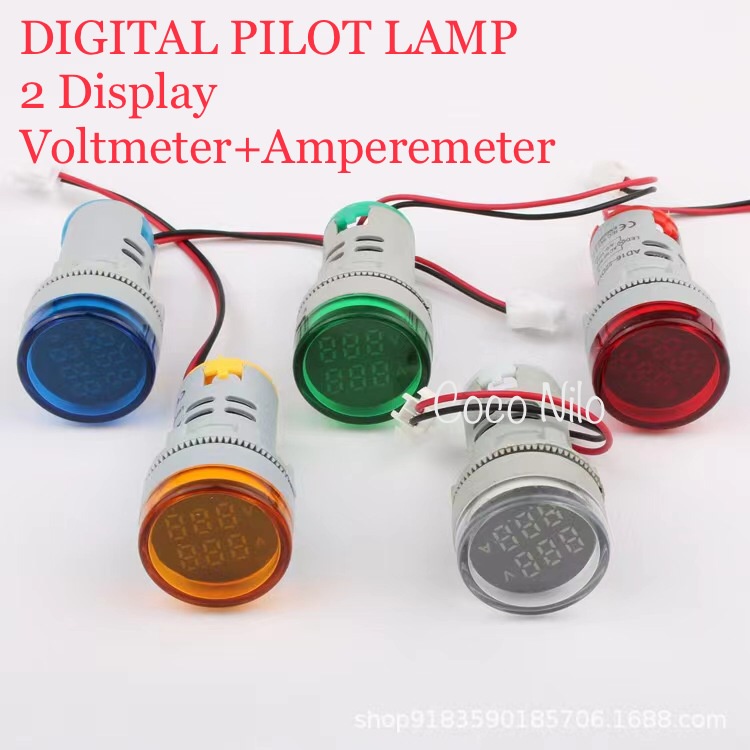 Jual Pilot Lamp Digital Voltmeter+Amperemeter AD16-22DVA AS16-22FVA ...