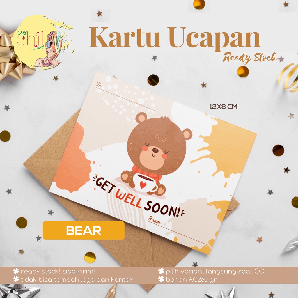 Jual Kartu GET WELL SOON / GWS / Semoga Cepat Sembuh /Greetings Card ...