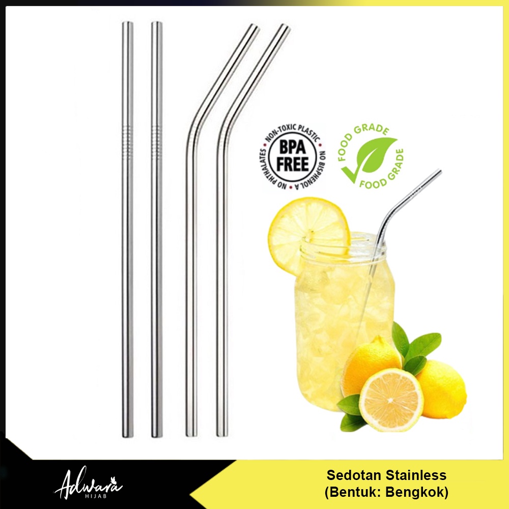 Jual Sedotan Bengkok Stainless Pipet Minuman | Shopee Indonesia