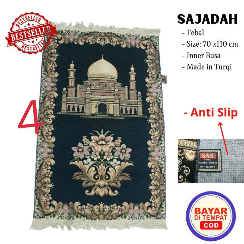 Jual Sajadah busa tebal tuki,sajadah anti slip turkey premium murah ...