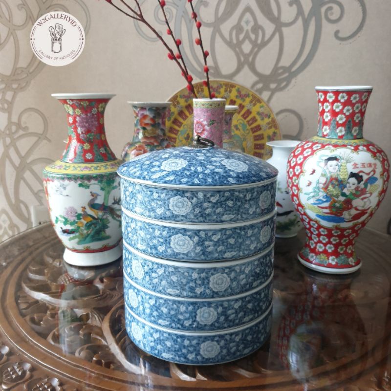 Jual Rantang Porcelain Cina Peranakan/rantang keramik/rantang susun ...