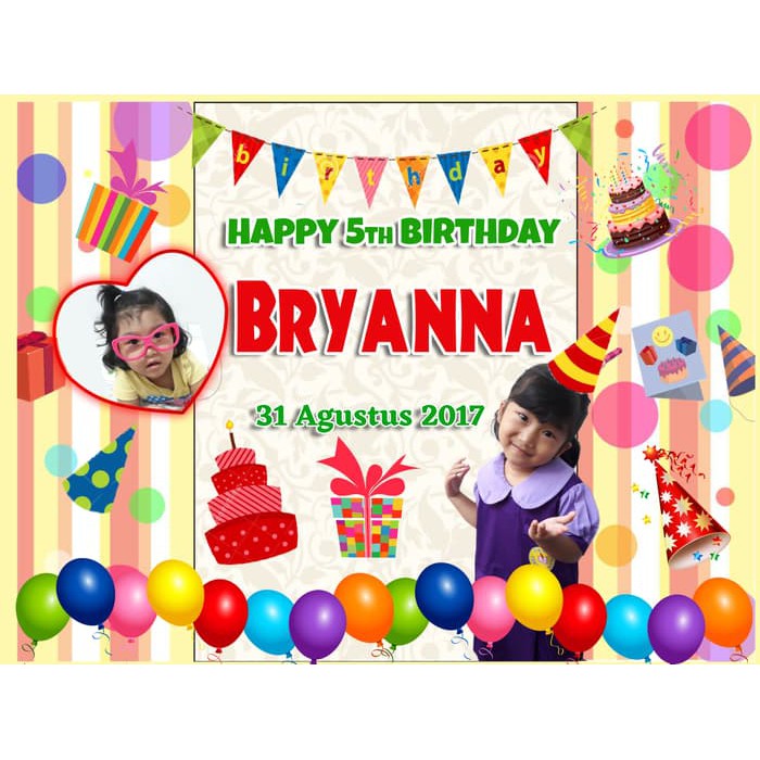 Jual Backdrop / background ulang tahun ukuran 2m x 1.5m | Shopee Indonesia