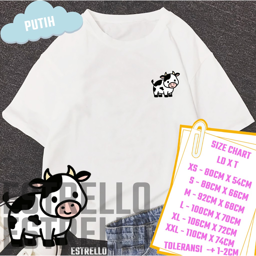 Jual Estrello Fashion - Baju Kaos Model Sapi COW Atasan Wanita Pria ...