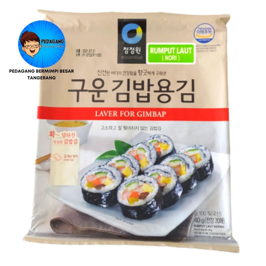 Jual NORI LAVER GIMBAP Daesang Chung Jung One 40gr / Rumput Laut Kering ...
